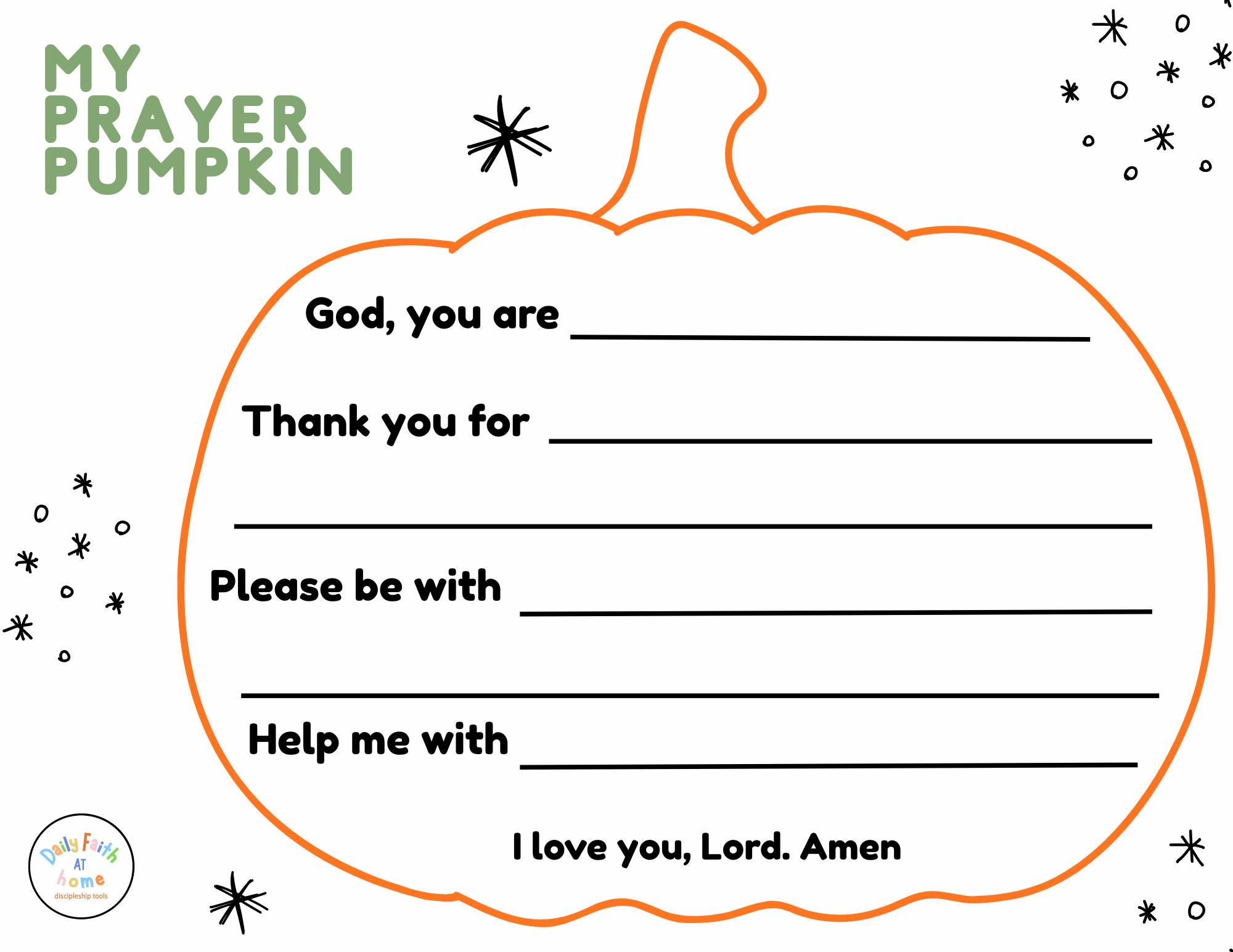 My Prayer Pumpkin Activity Page - Etsy