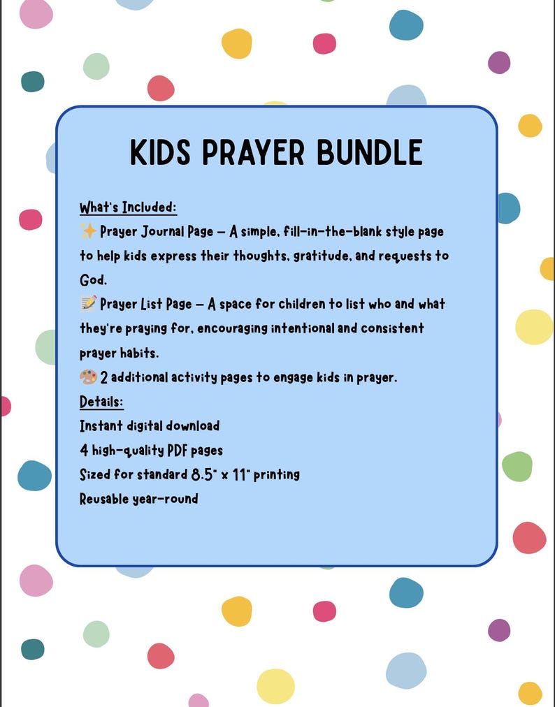 Kids Prayer Bundle - Etsy