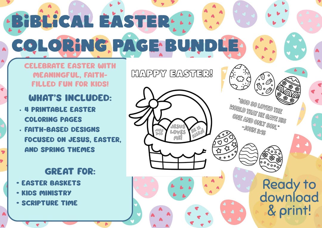 Biblical Easter Coloring Page Bundle - Etsy