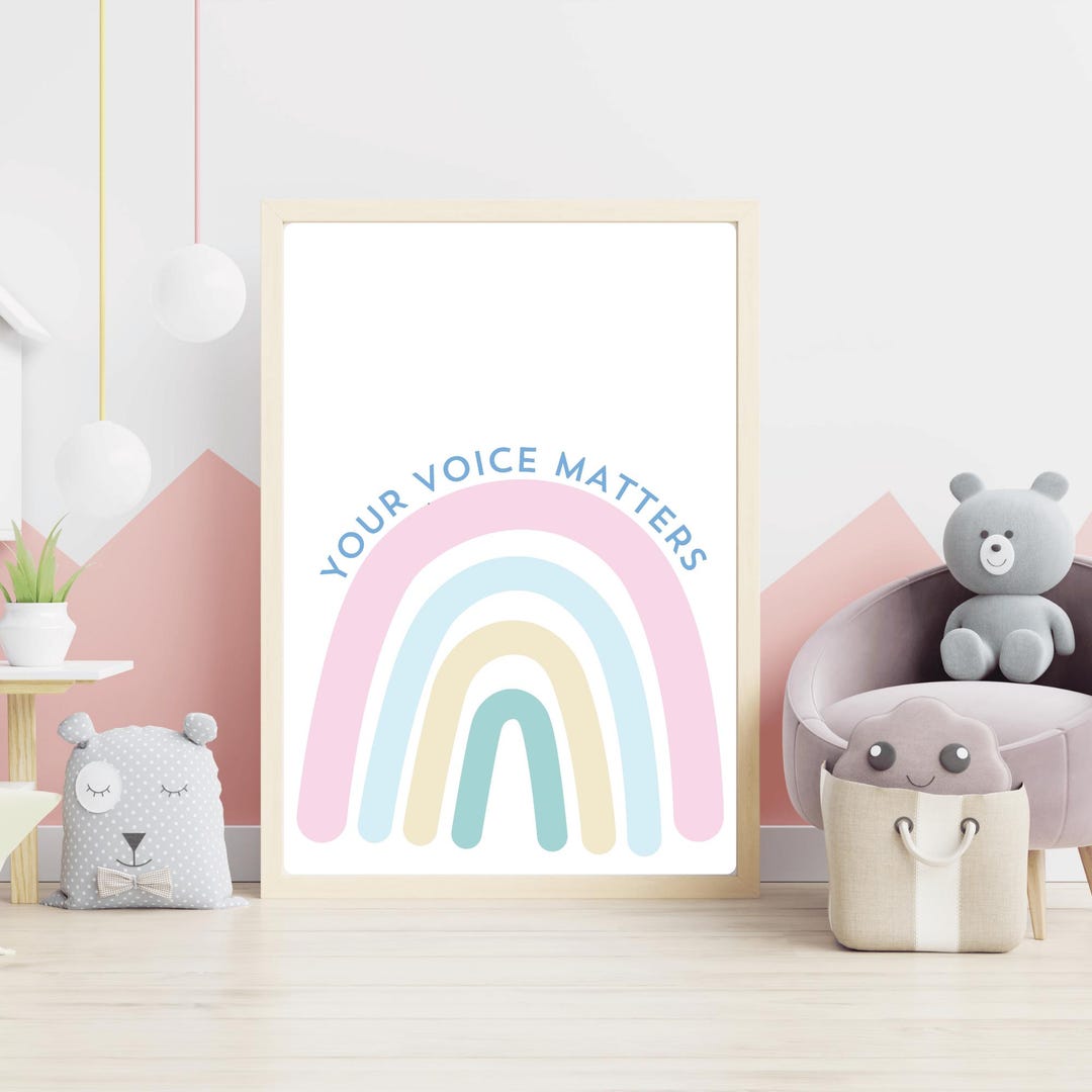 Calm Rainbow Art Pastel, Soothing Rainbow Your Voice Matters Digital ...