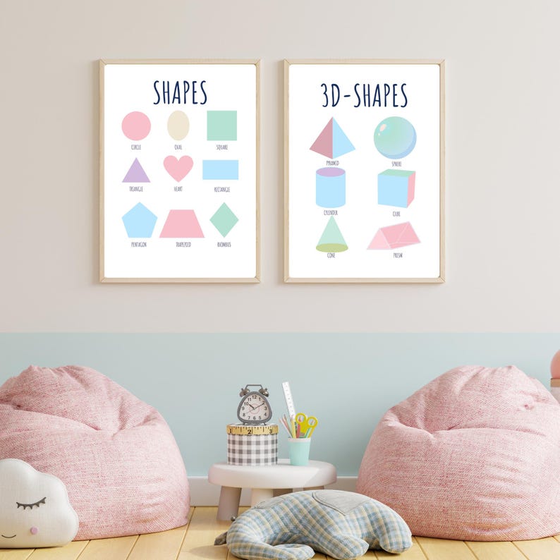 Shapes Poster, 3D Shapes Printable, Classroom Decor, Geometric Shapes ...