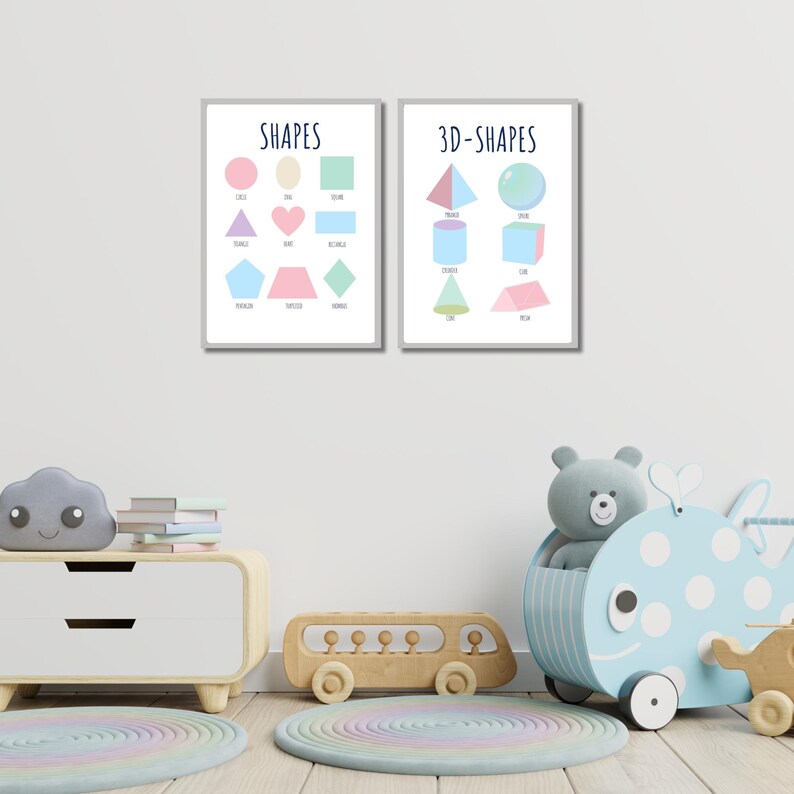Shapes Poster, 3D Shapes Printable, Classroom Decor, Geometric Shapes ...