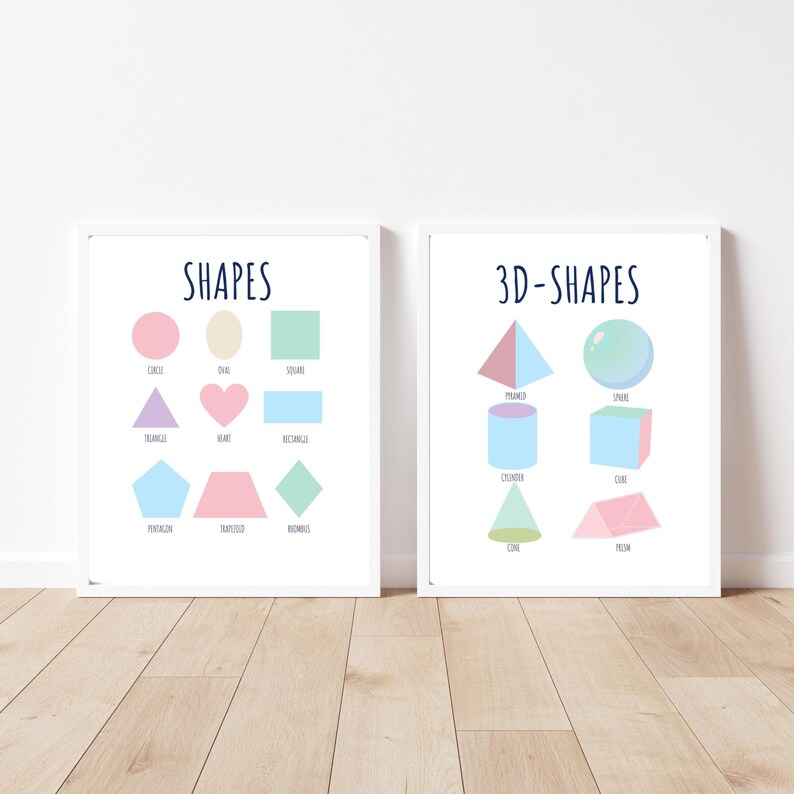 Shapes Poster, 3D Shapes Printable, Classroom Decor, Geometric Shapes ...