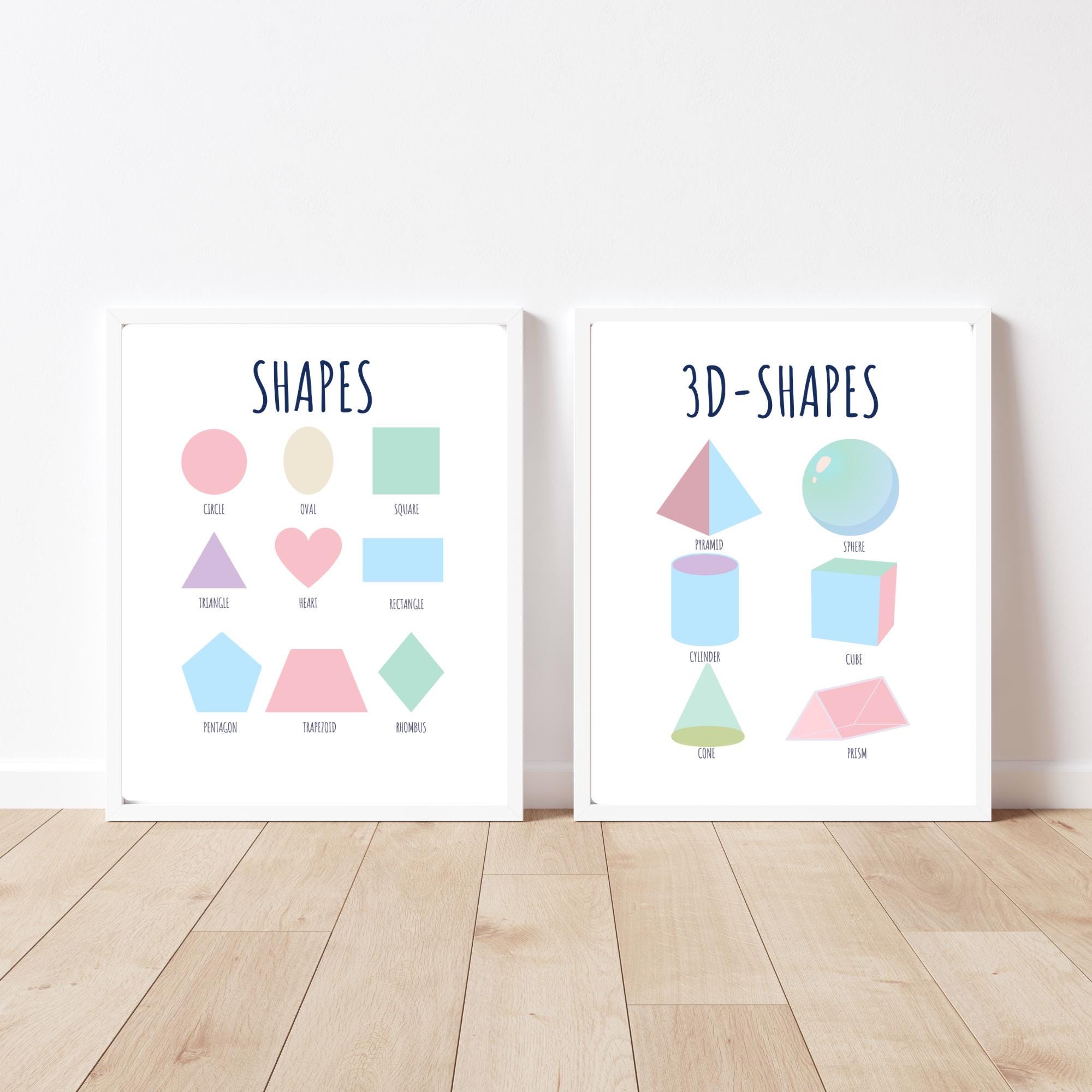 Shapes Poster, 3D Shapes Printable, Classroom Decor, Geometric Shapes ...