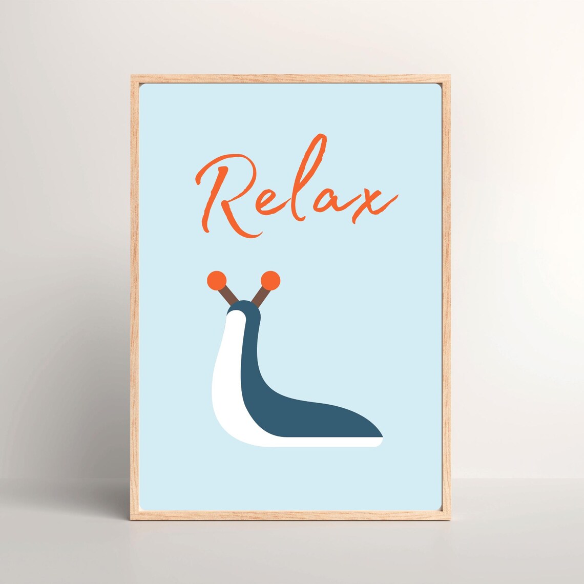 Snail Wall Art Printable Calming Digital Art Lazy Snail Relaxing Kids ...