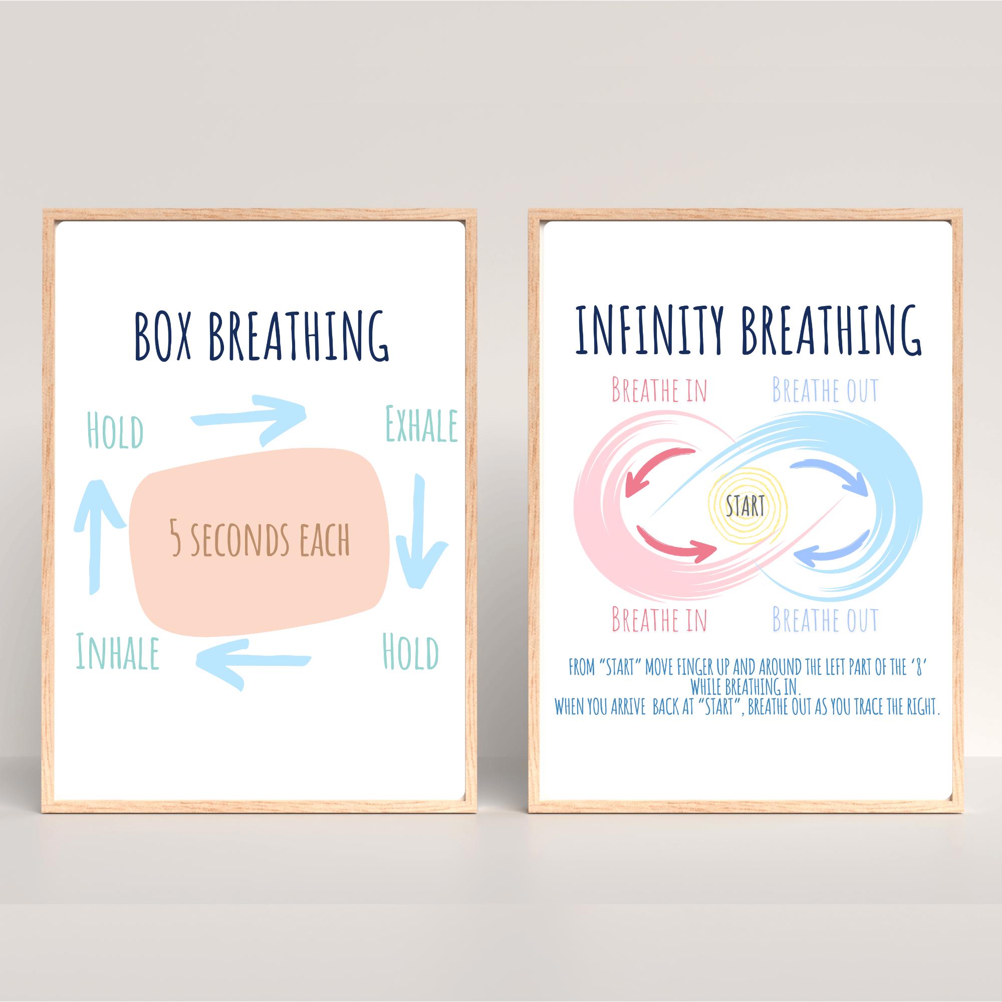 Breathing Techniques Poster, Calming Corner, Mental Health Wall Art ...
