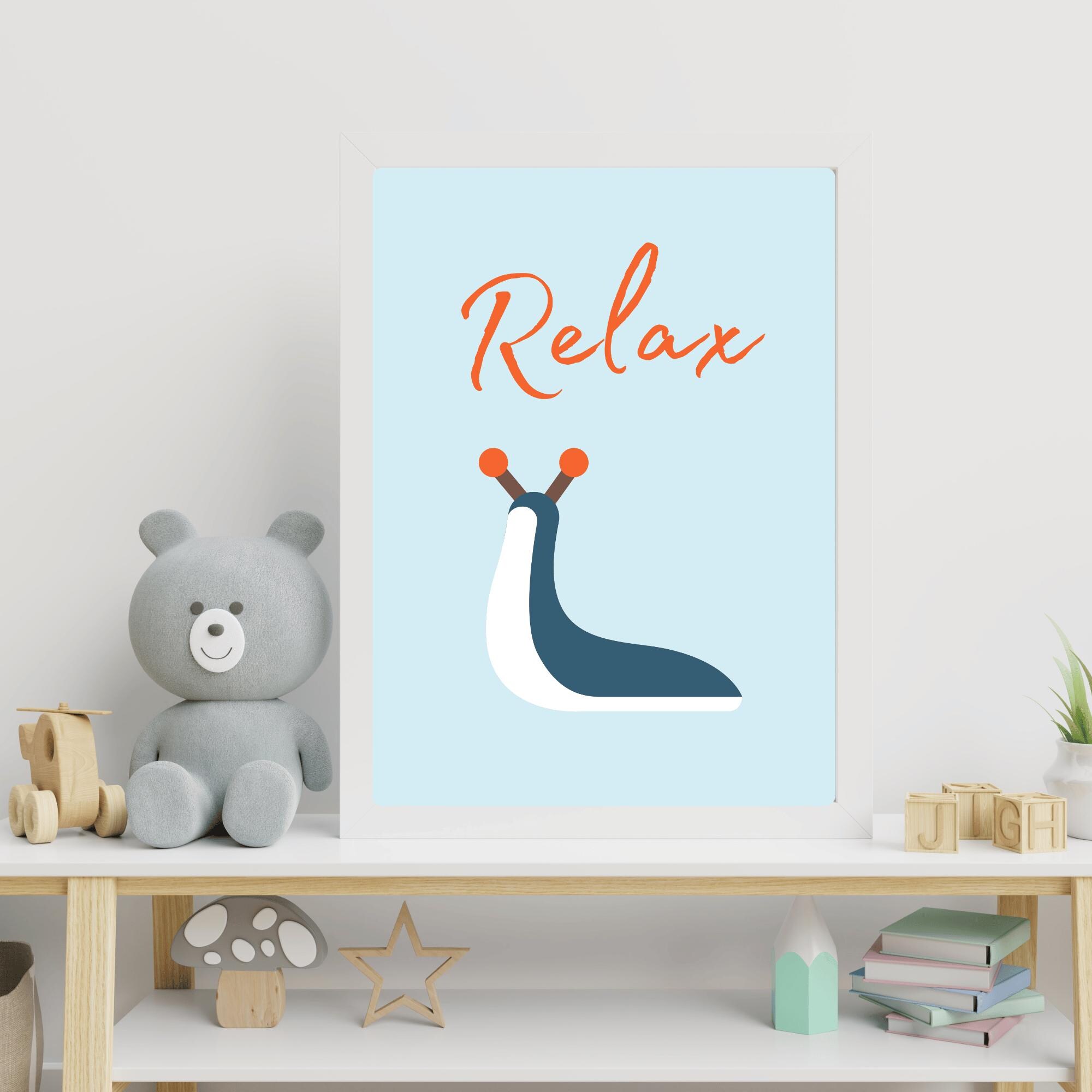 Snail Wall Art Printable Calming Digital Art Lazy Snail Relaxing Kids ...