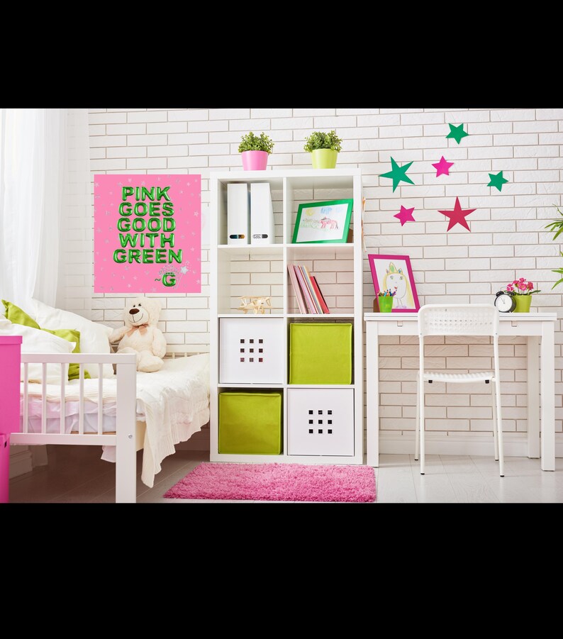 Matte Vertical Posters, Pink Goes Good With Green Wicked Inspired, Wall ...
