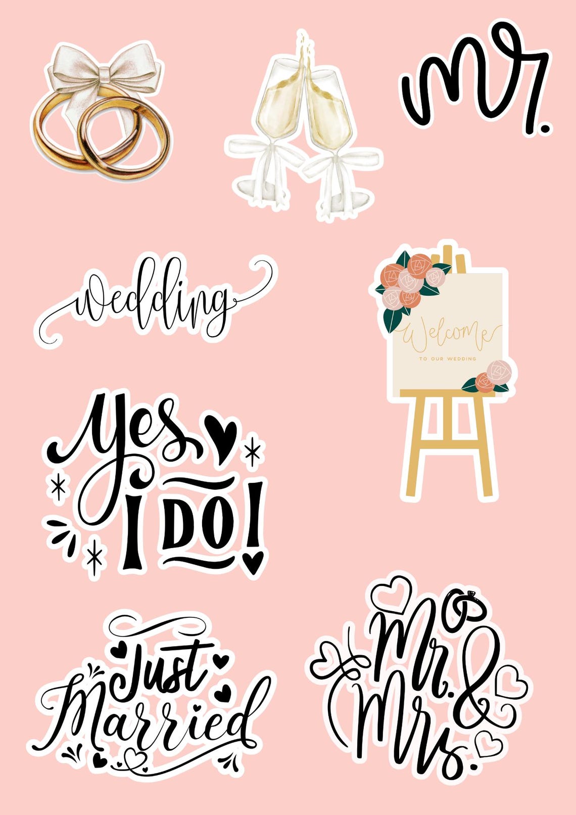 Bridal Stickers: Wedding Planner Scrapbook Embellishments (PNG ...