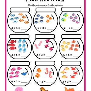 Fish Addition & Subtraction - Etsy