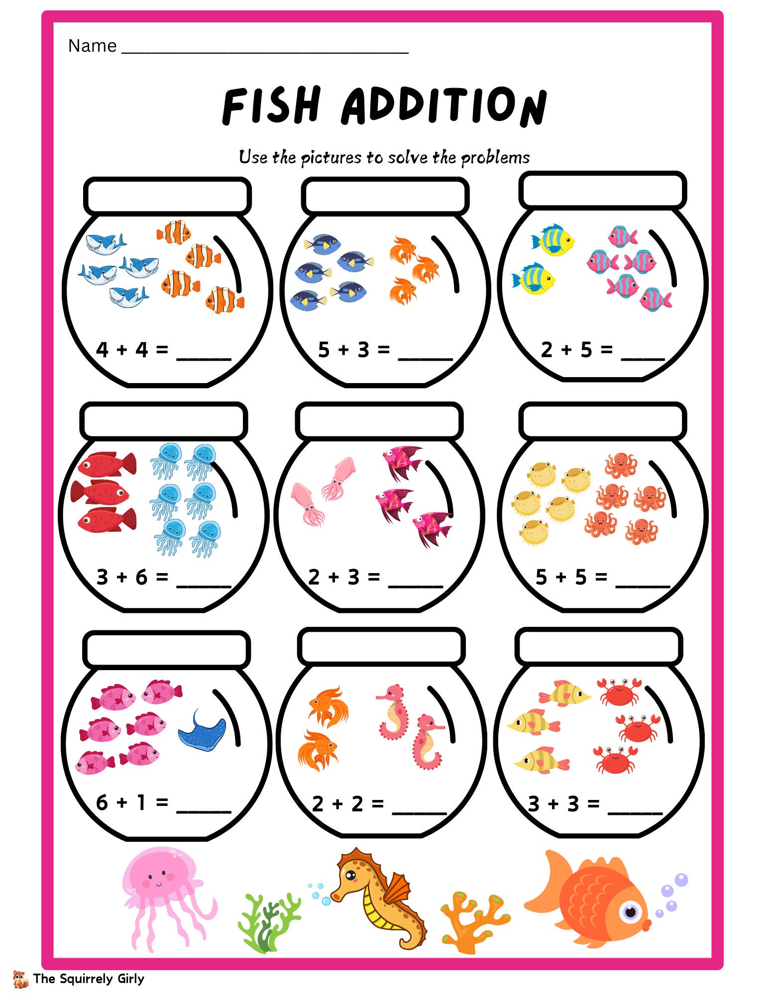 Fish Addition & Subtraction - Etsy