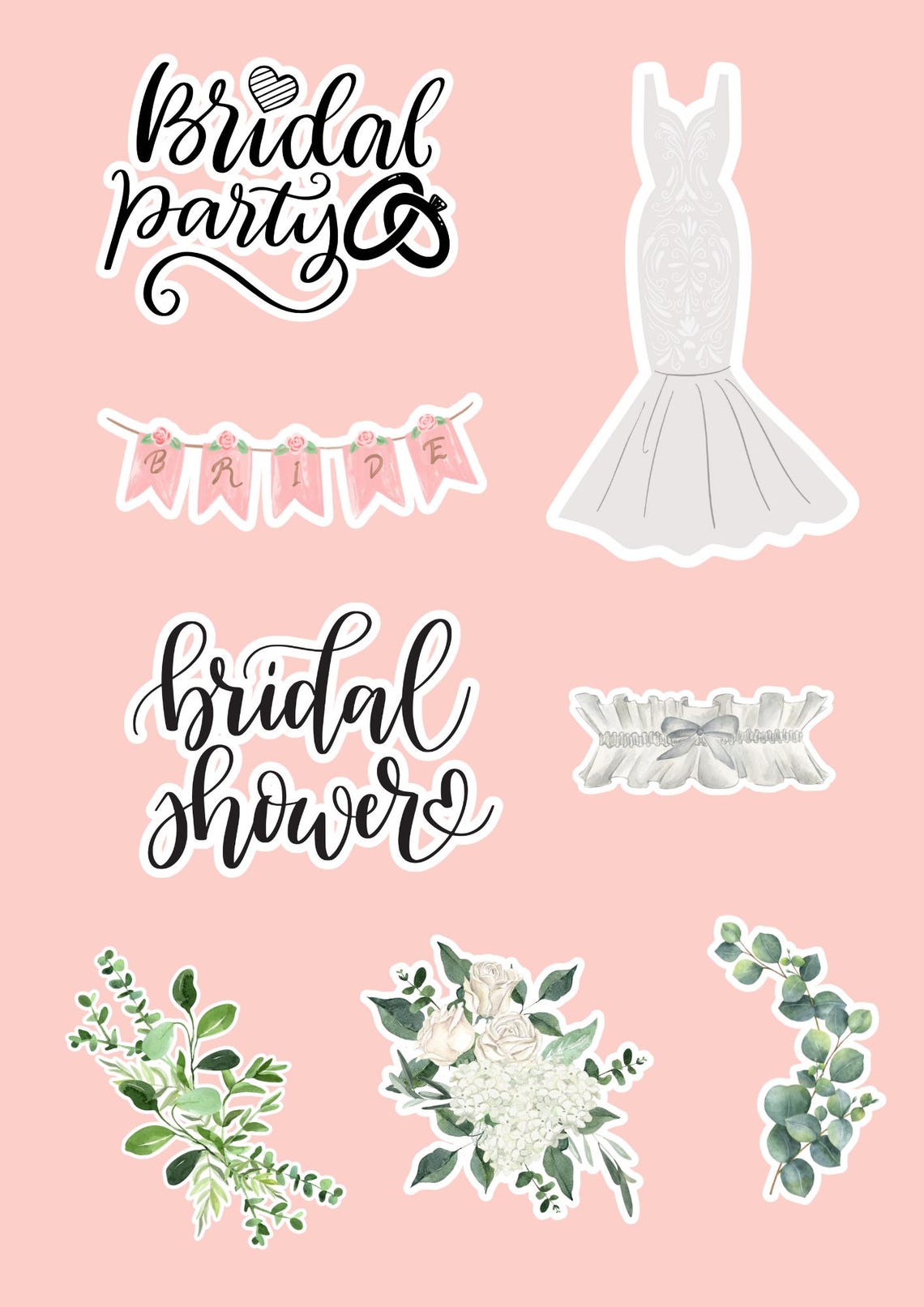 Bridal Stickers: Wedding Planner Scrapbook Embellishments (PNG ...