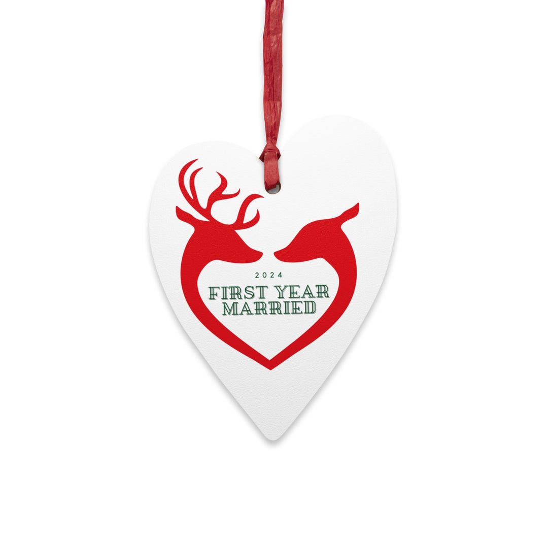 Deer First Year Married 2024 Wooden Ornaments - Etsy
