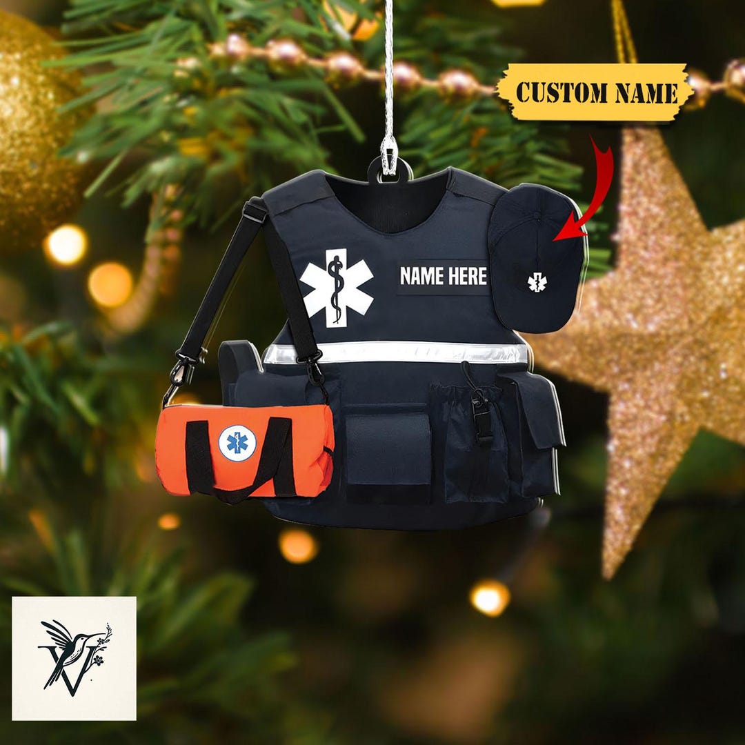 Paramedic Uniform Personalized Flat Ornament 2D Gift for Paramedic ...