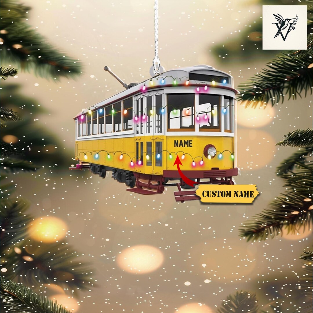 Trolley Railroad Car Train Christmas Ornament 2D , Railroader Ornament ...