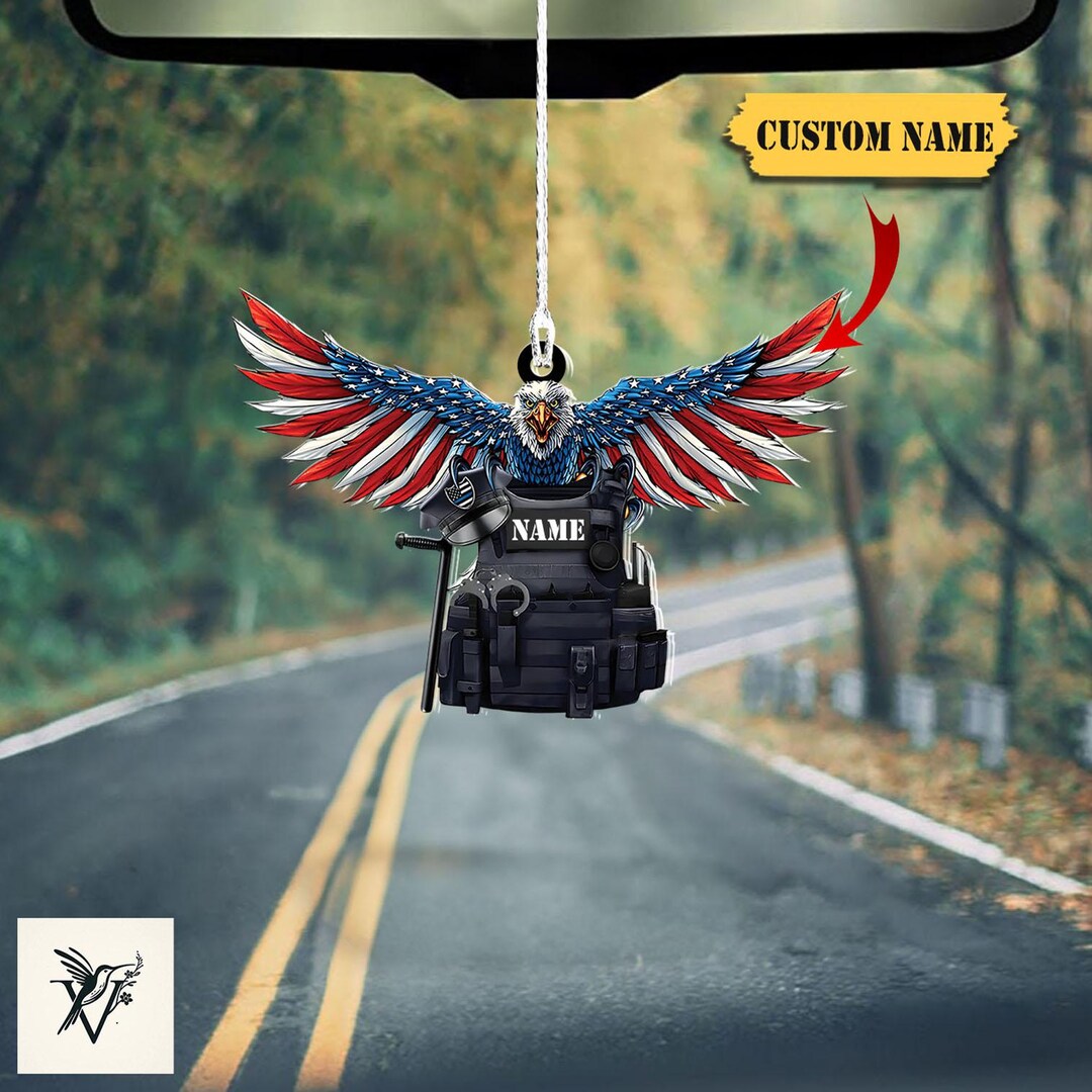 Eagle Thin Blue Line Flag Bulletproof Police Shaped Flat Acrylic ...