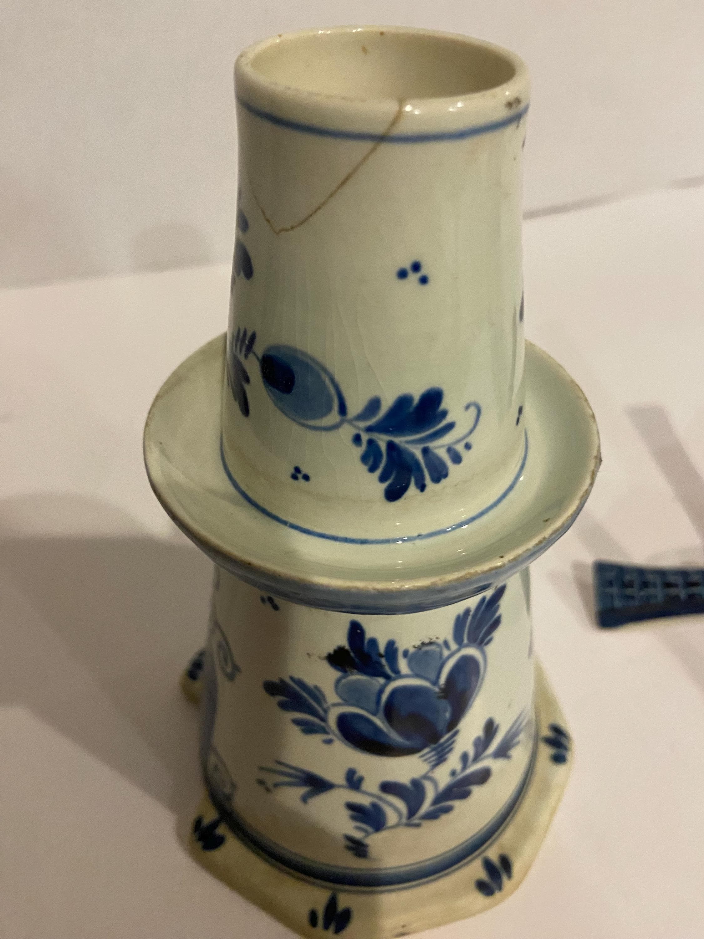 Hoppe Distilleries Vintage Blue Delft Decanter Windmill and Delft Tulip ...