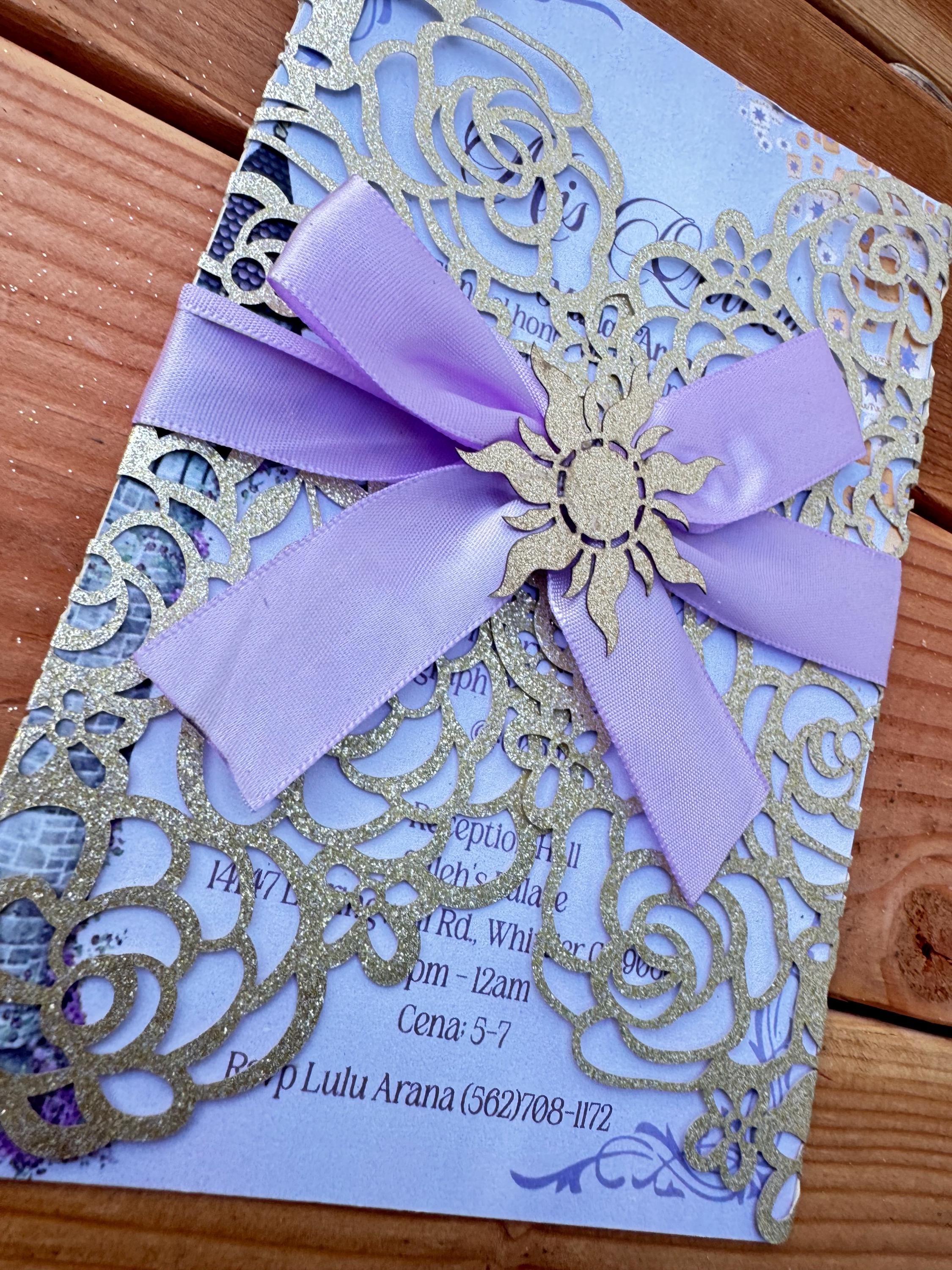 Rapunzel Tangled Laser Cut Quinceañera Invitations Can Be Made for ...
