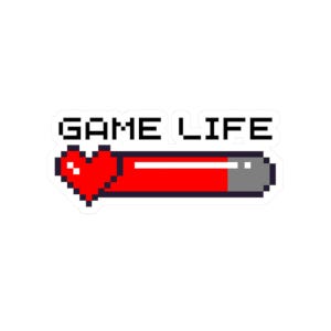 Pixel Art Game Life Kiss-cut Stickers, Gaming Decor, Gamer Gift, Laptop ...
