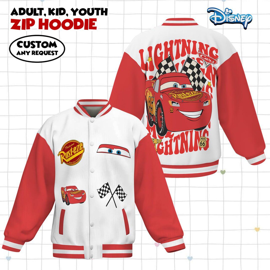 Lightning Mcqueen Disney Pixar Car Kids and Youth Baseball Jacket ...