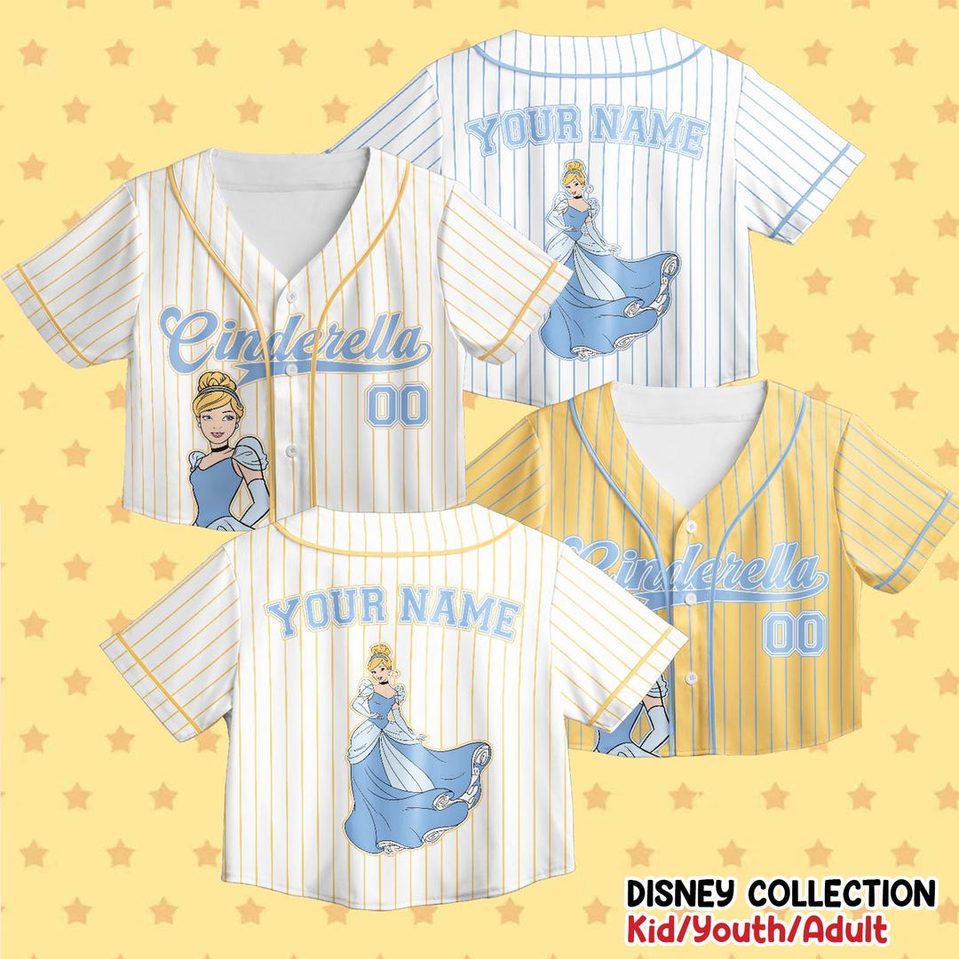 Custom Disney Princess Cinderella Choose Style Crop Top Baseball Jersey ...