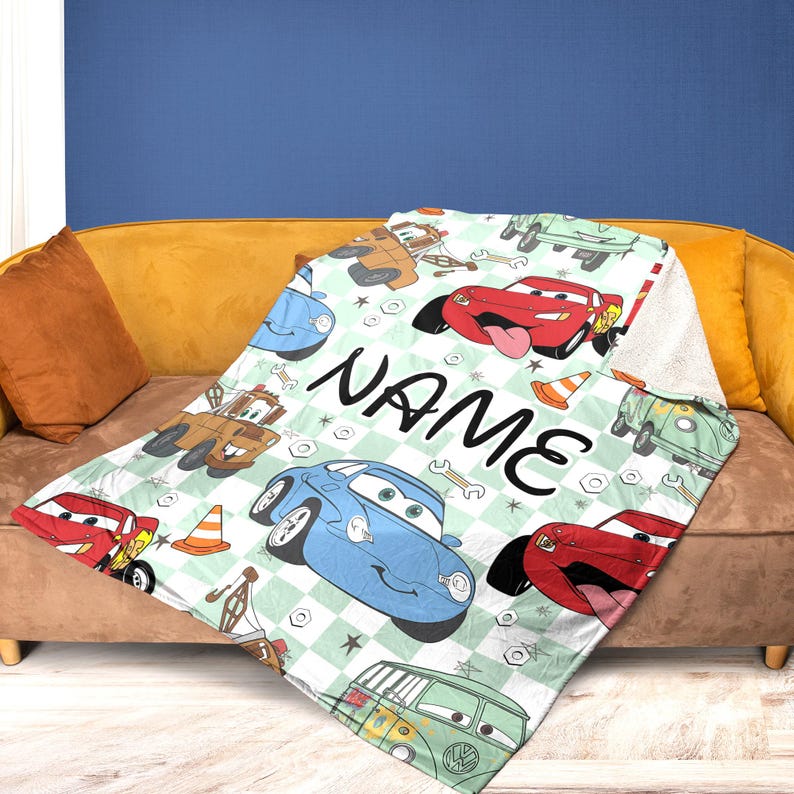 Personalized Disney Cars Character Blanket, Lightning Mcqueen Tow Mater ...