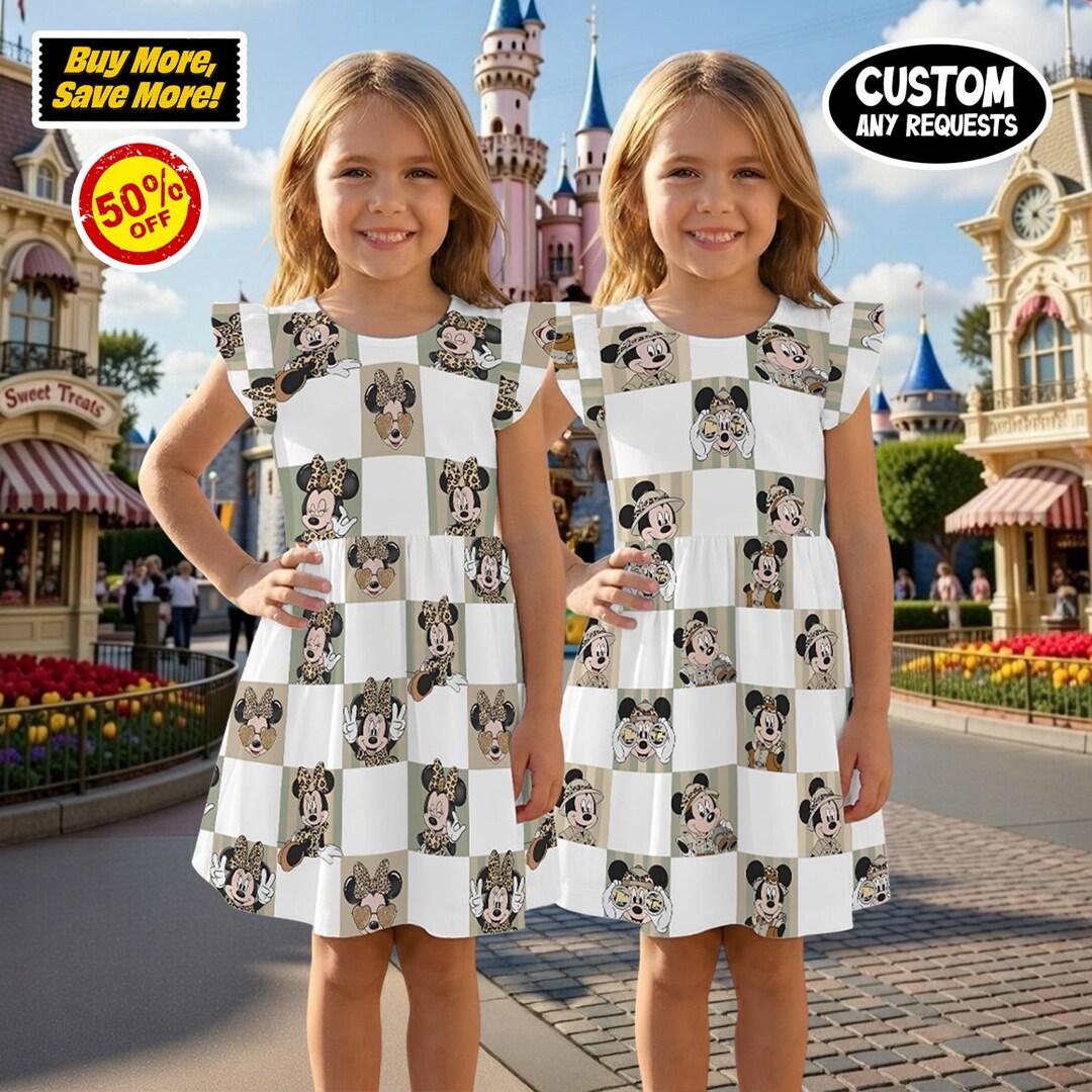 Safari Mickey and Friends Ruffle Dress, Animal Kingdom Outfit, Pixar ...