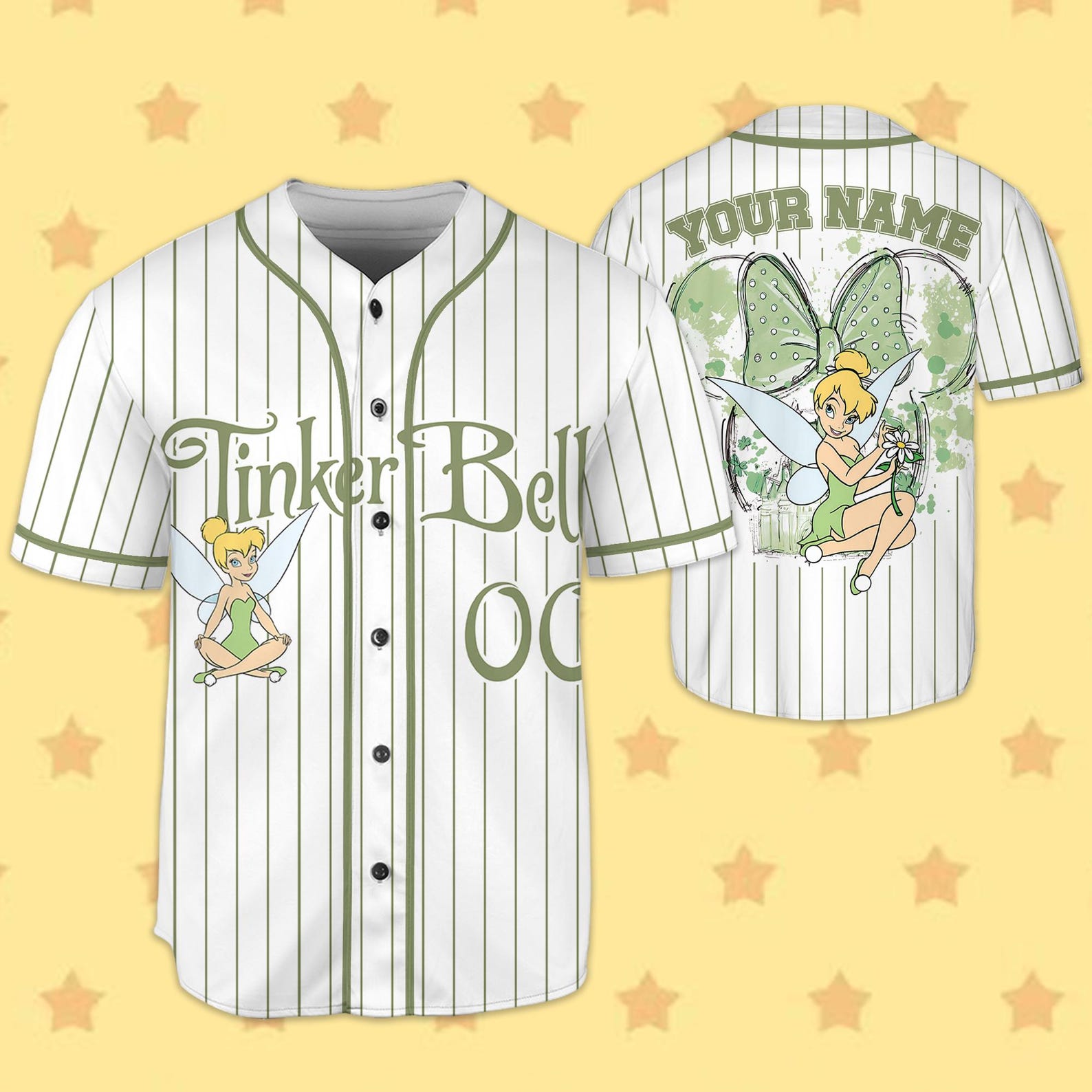Personalize Tinker Bell Baseball Jersey, Custom Kid Youth Adult ...