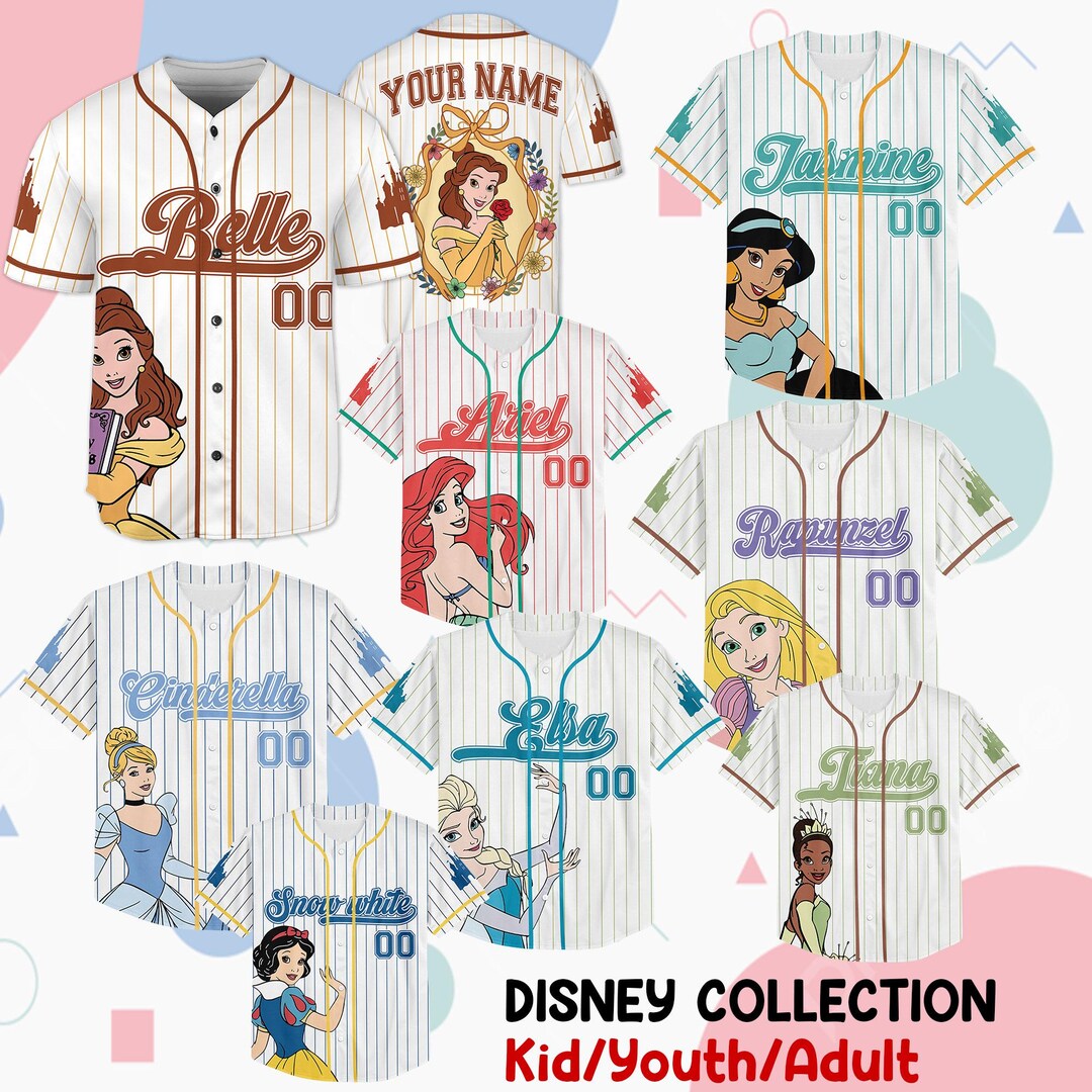 Personalized Disney Princess Baseball Jersey, Custom Name Baseball ...