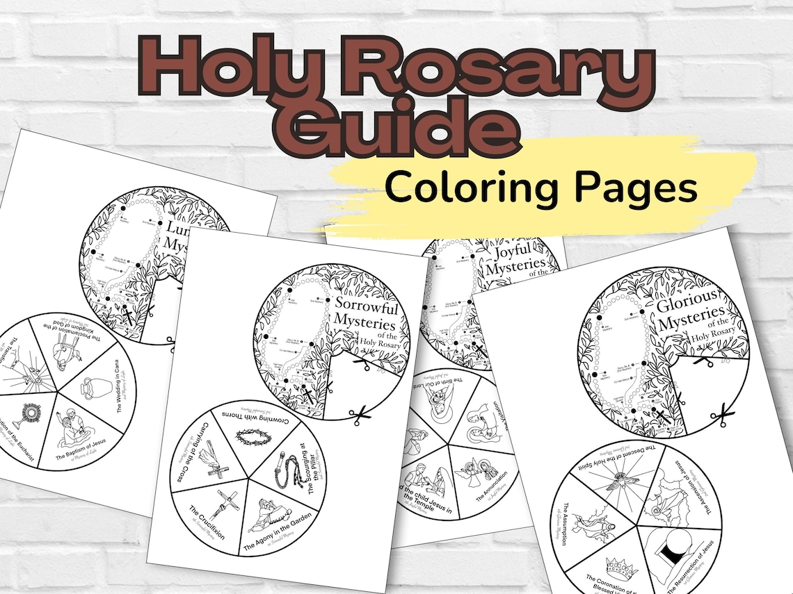 Printable Holy Rosary Guide Wheel, Joyful Sorrowful Glorious Luminous ...