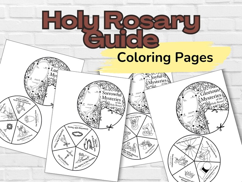 Printable Holy Rosary Guide Wheel, Joyful Sorrowful Glorious Luminous ...