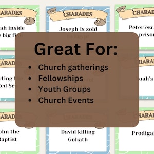 Bible Charades for Youth Groups Bible Games for Church Bible Stories ...