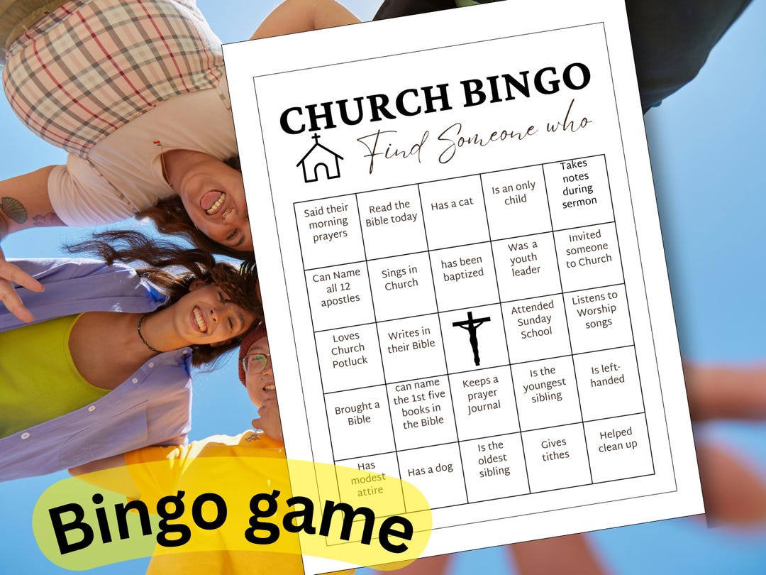 Bible Church Service Bingo Game for Youth Groups Community Party Games ...
