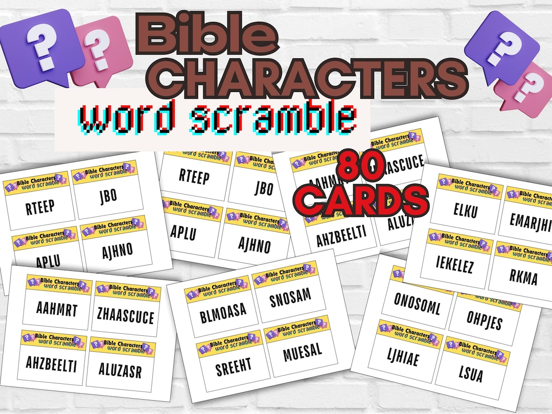 Catholic Bible Word Scramble Game Word Puzzle for Kids Bible Characters ...