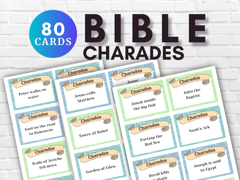 Bible Charades for Youth Groups Bible Games for Church Bible Stories ...