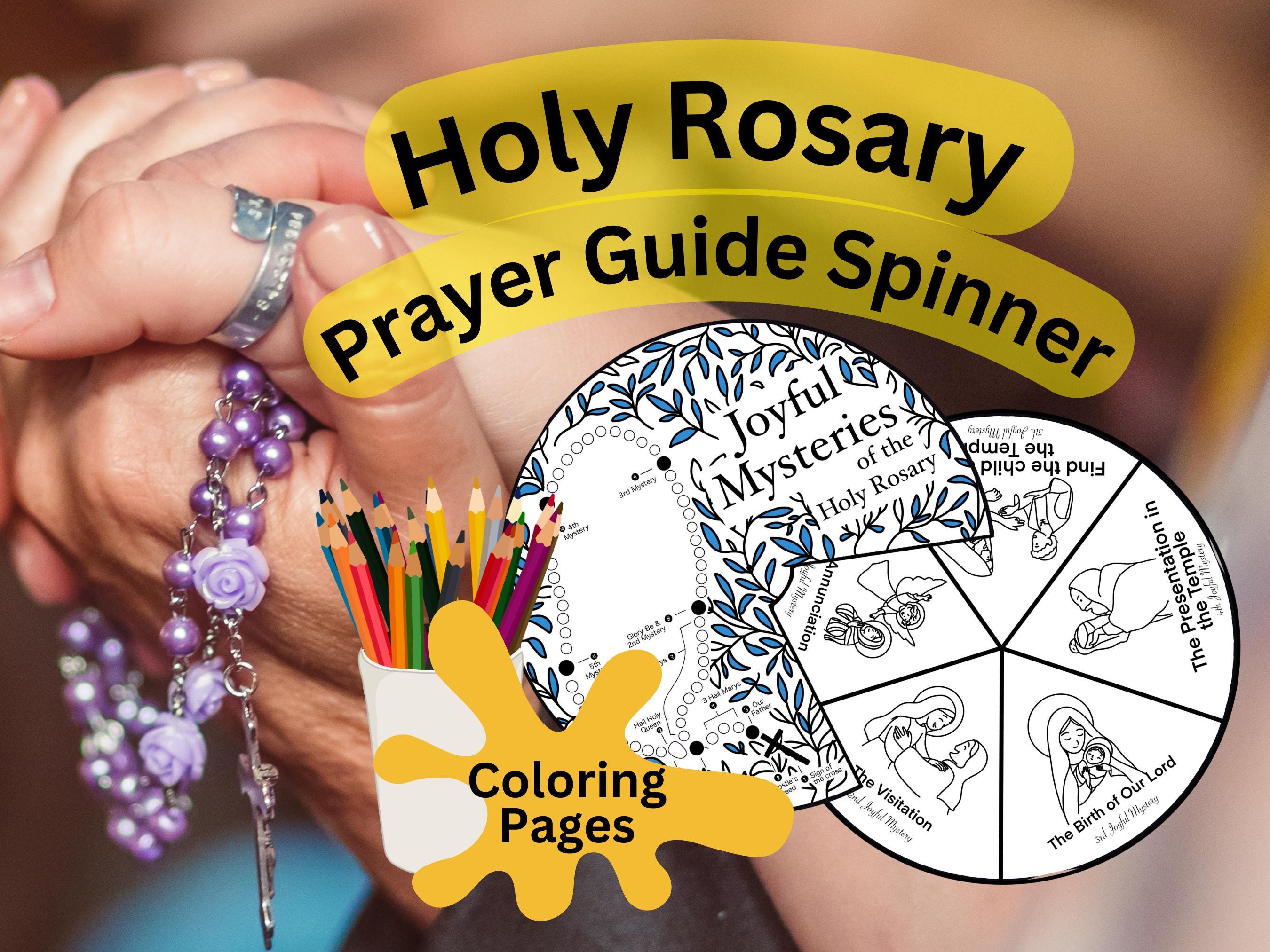 Printable Holy Rosary Guide Wheel, Joyful Sorrowful Glorious Luminous ...