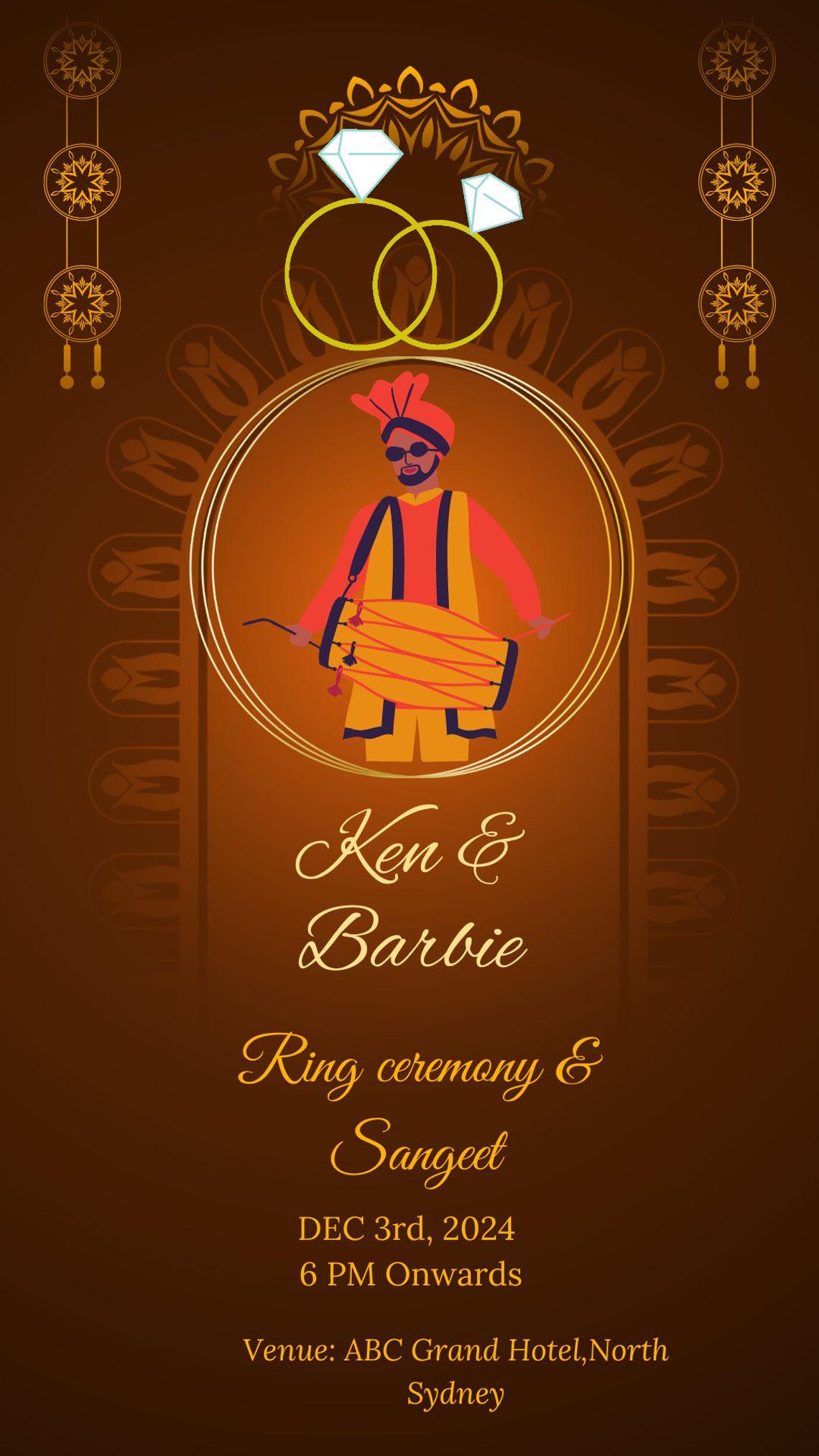 Indian Style Wedding Invitation Mehndi Sangeet Animated Video Invite ...