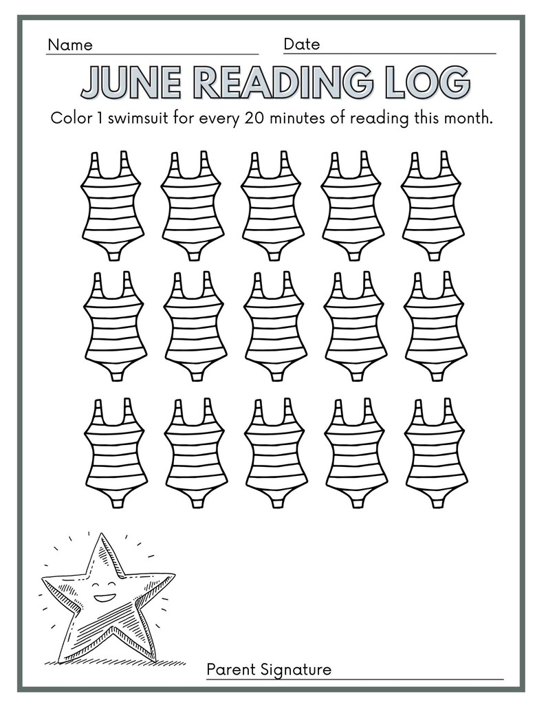 Printable Summer Reading Log - Etsy