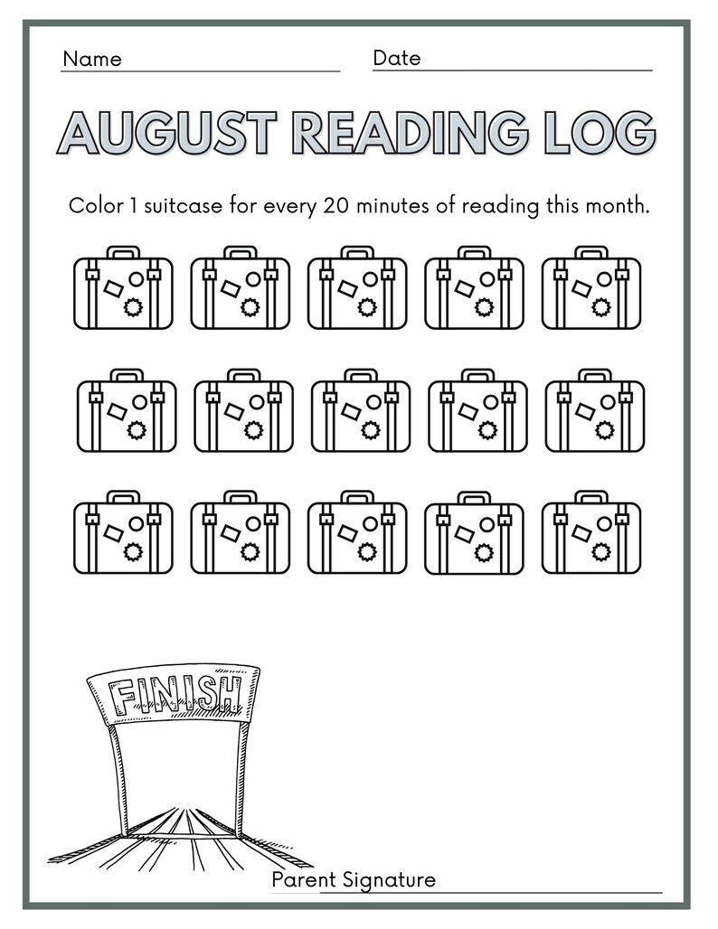 Printable Summer Reading Log - Etsy