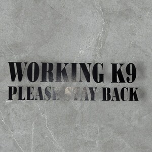 Working K9 Sticker – Durable Vinyl Decal for Police & Service Dogs, Car ...