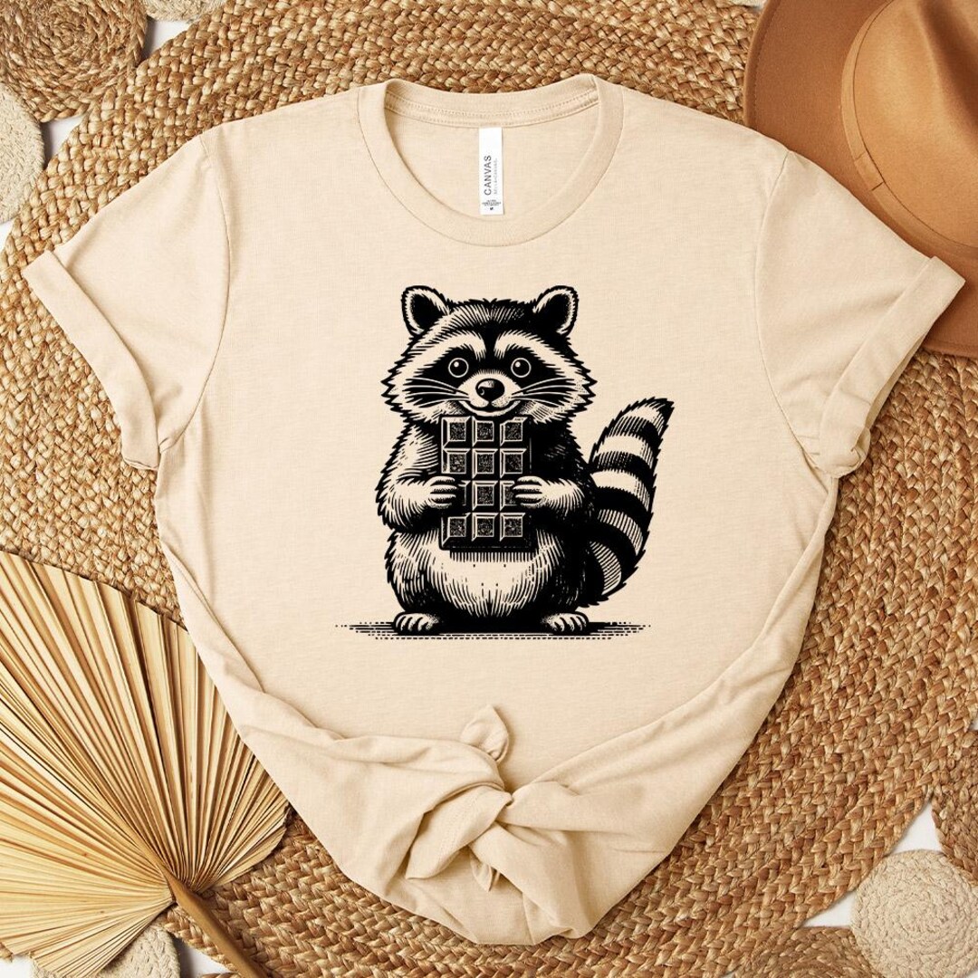 Cute Raccoon Holding Chocolate and Smiling, Funny Raccoon for Animal ...