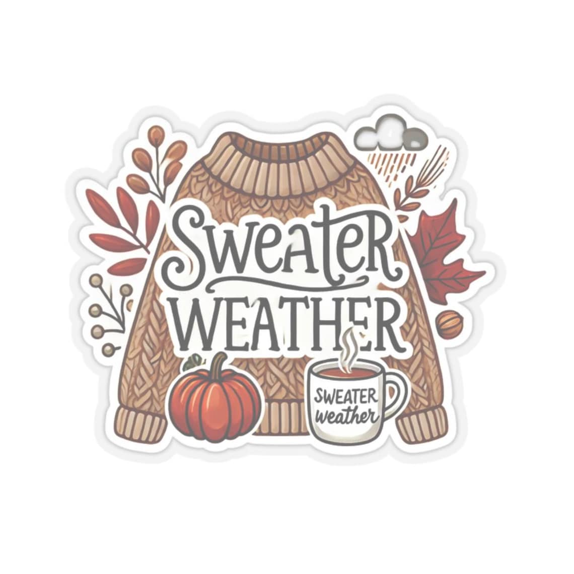 Sweater Weather Sticker Embrace the Cozy Fall Vibes - Etsy