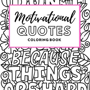 Motivational Quote Coloring Book Template - Teacher Appreciation Gift ...