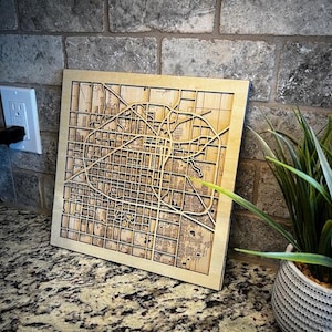 Custom Laser Cut and Engraved City Map - Etsy