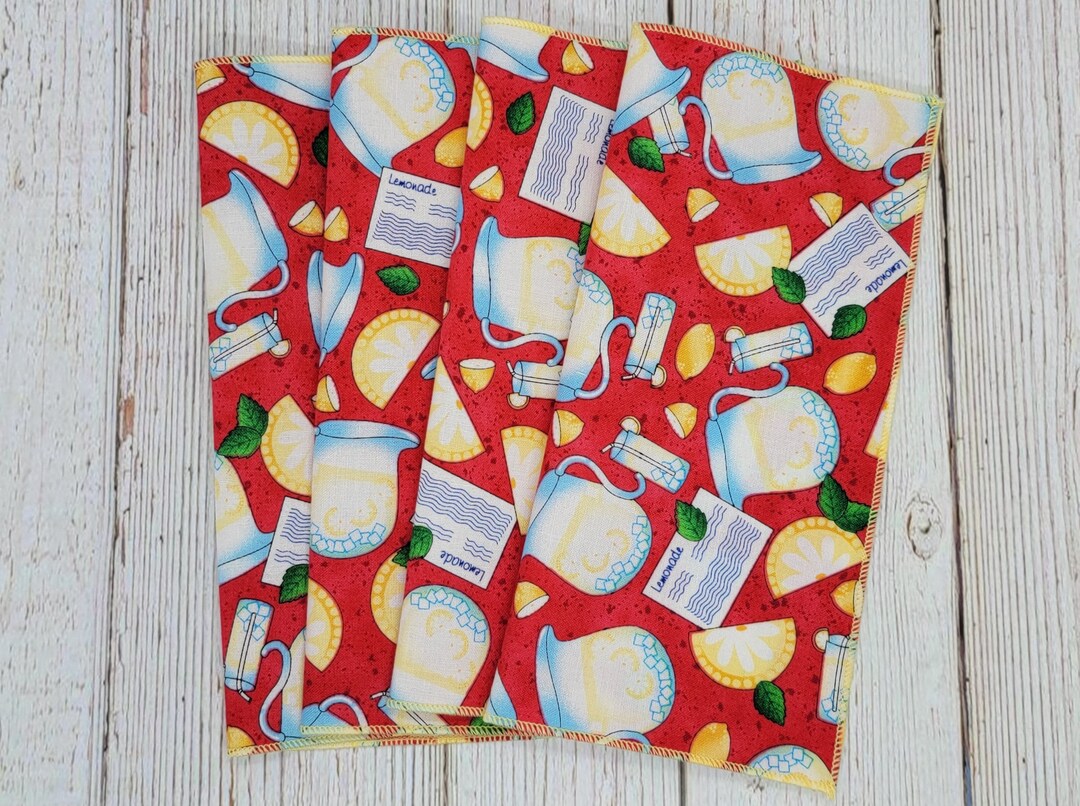 Lemonade Napkins, Lunchbox Napkins, Beverage or Snack Napkins, Lemon ...
