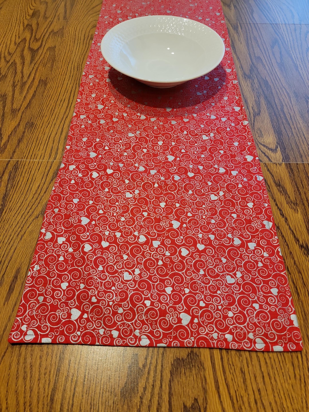 Valentines Day Table Runner, Hearts Table Runner, Snack Bar Runner ...