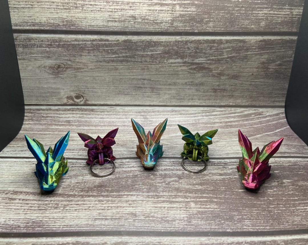 3d Printed Dragons - Dragon Head Keychains (packs of 5) - Made to Order ...