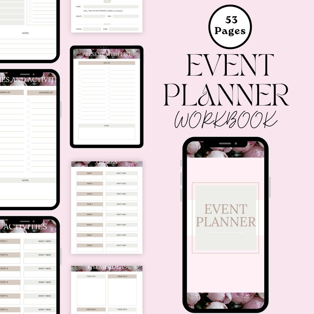 Digital Event Planning Workbook Template | Easily Customise & Print ...