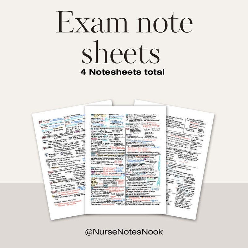 Exam Notes Template - Etsy