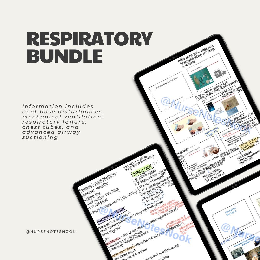 Respiratory Lecture Notes - Etsy